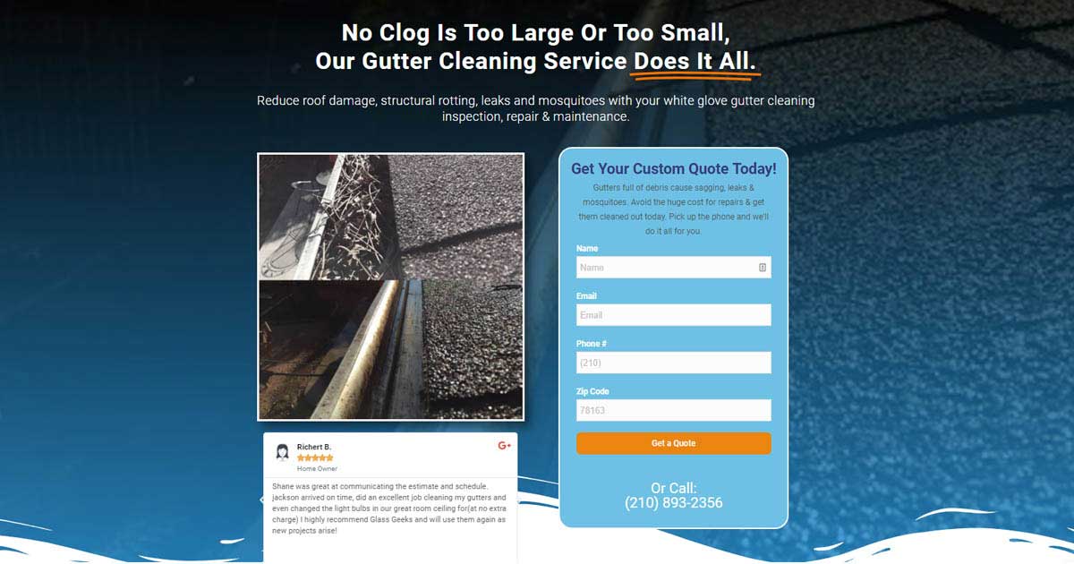 Top Rated Gutter Cleaning Service in San Antonio | Glass Geeks